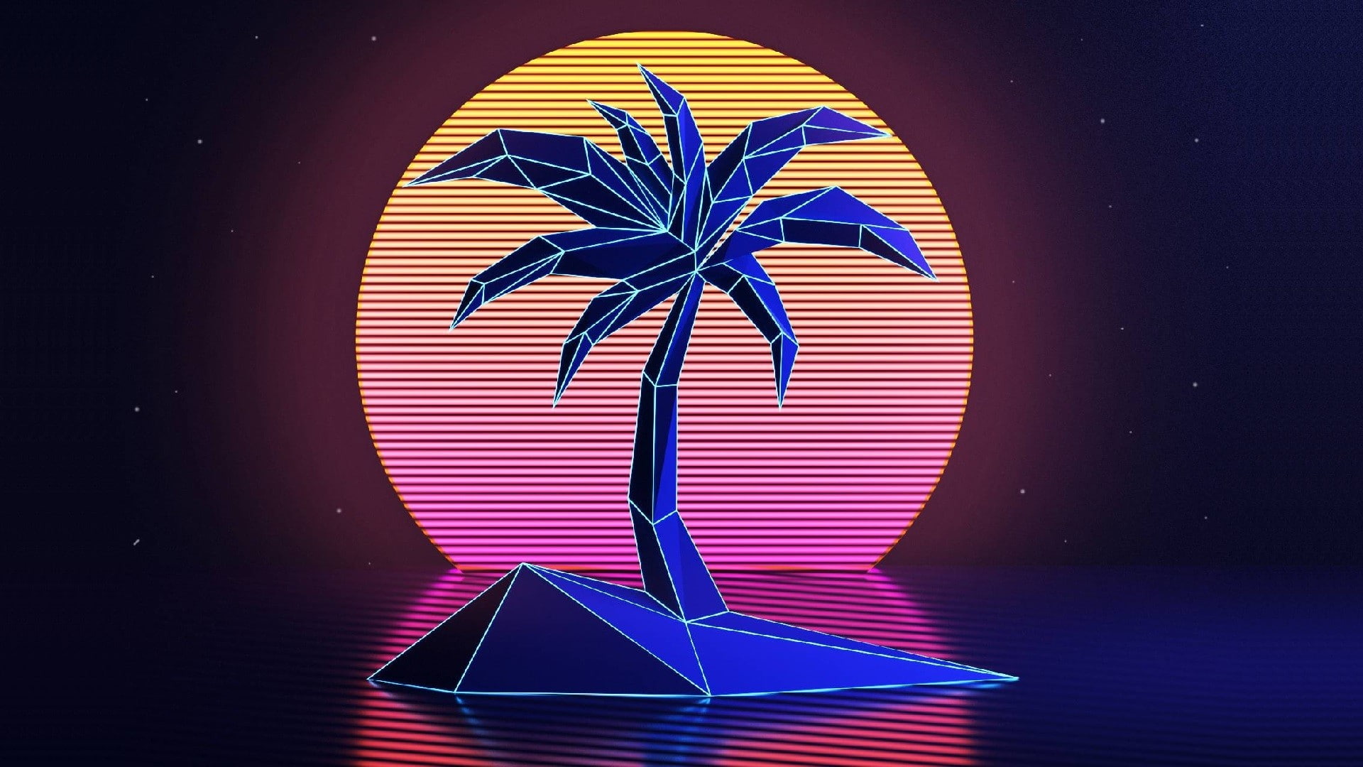 Retro Palm Tree Background - 1920x1080 Wallpaper - teahub.io