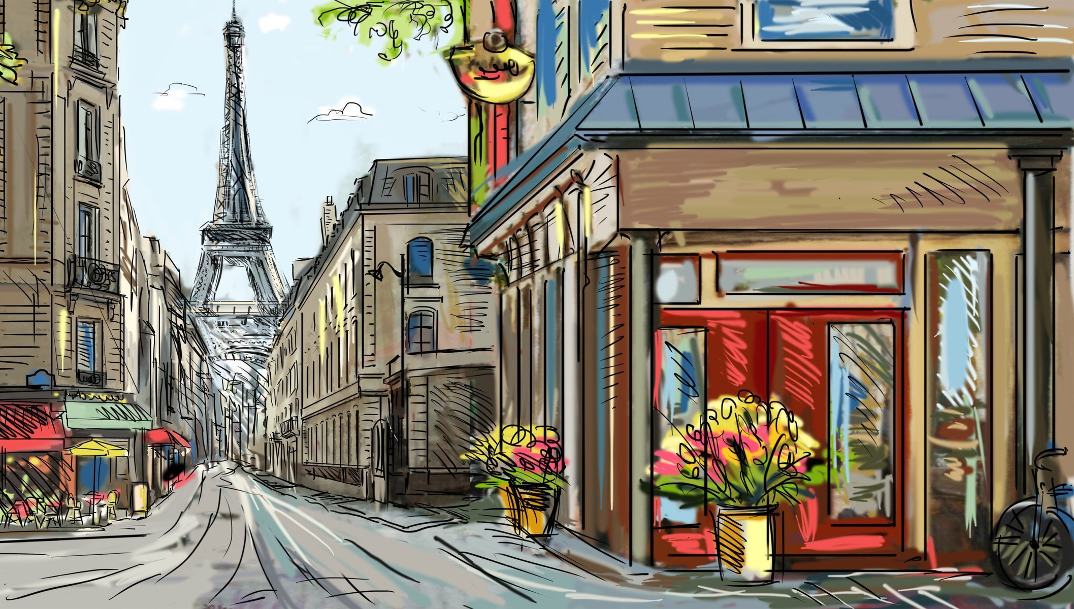 Paris Illustration - 2115x1200 Wallpaper - teahub.io