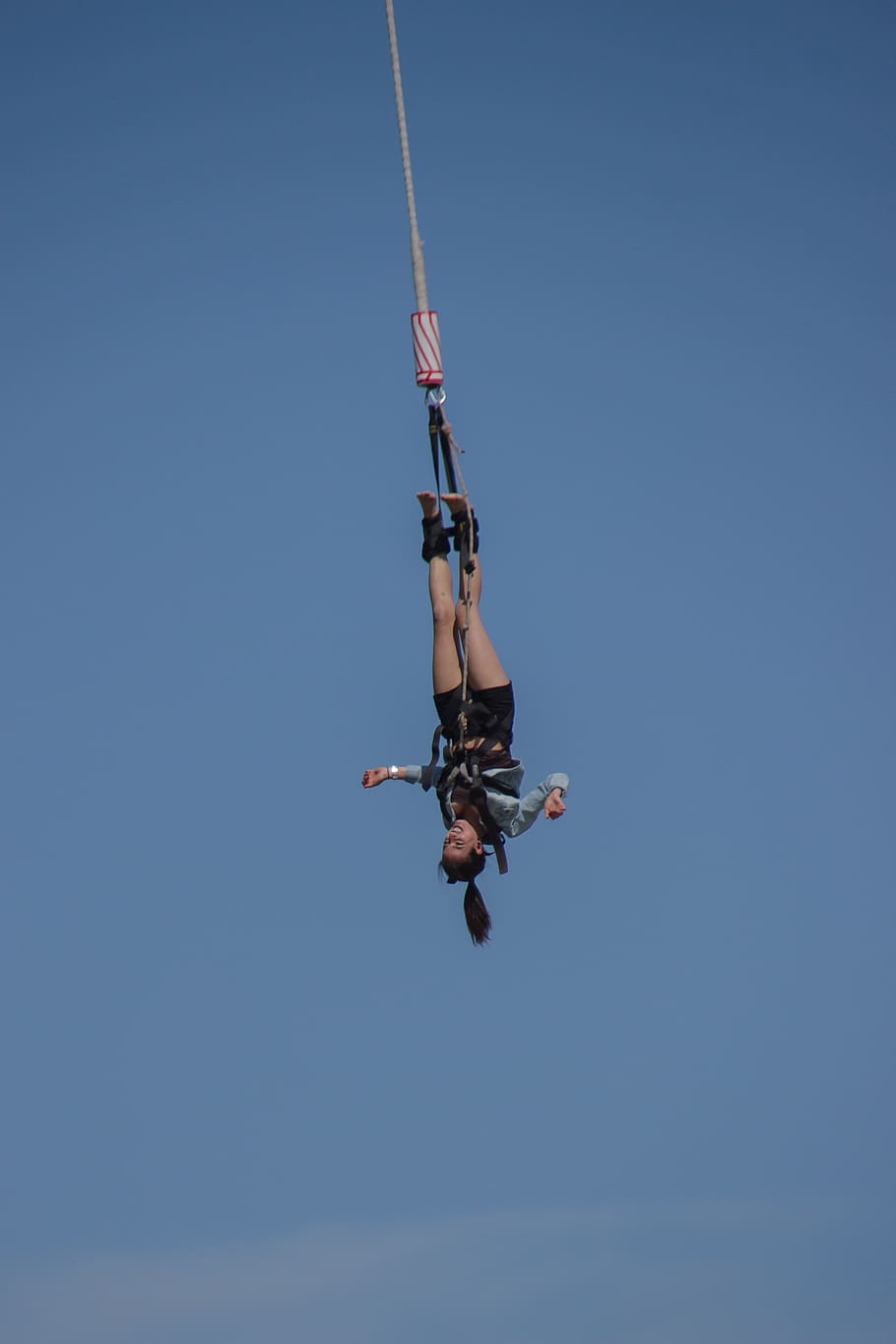 Woman Hang On Bungee Rope, Jump, Air, Bungy, Sky, Adventure, - Portugal ...