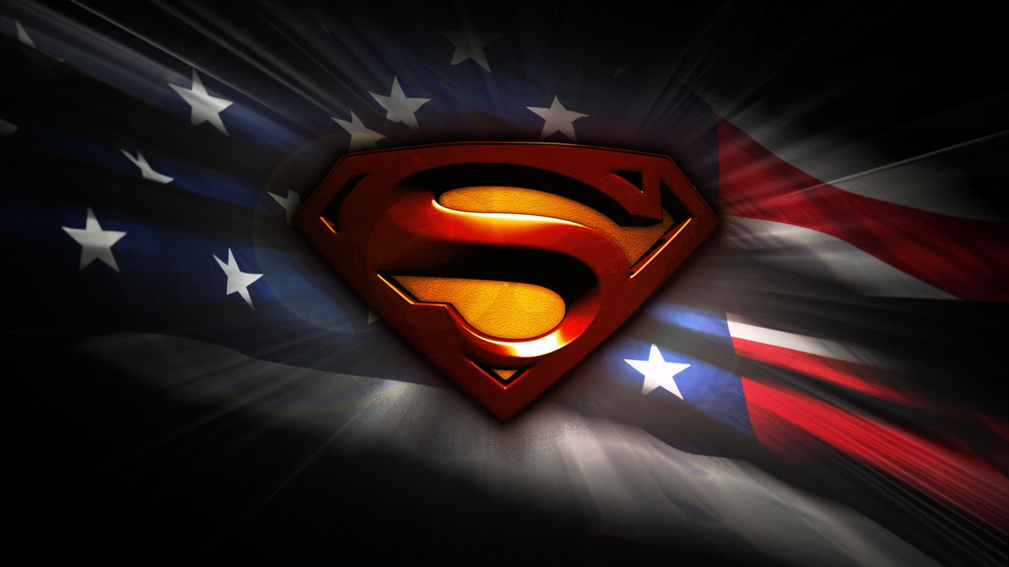 Superman Logo Wallpaper Hdtv - Superman Crest American Flag - 2048x1152 ...