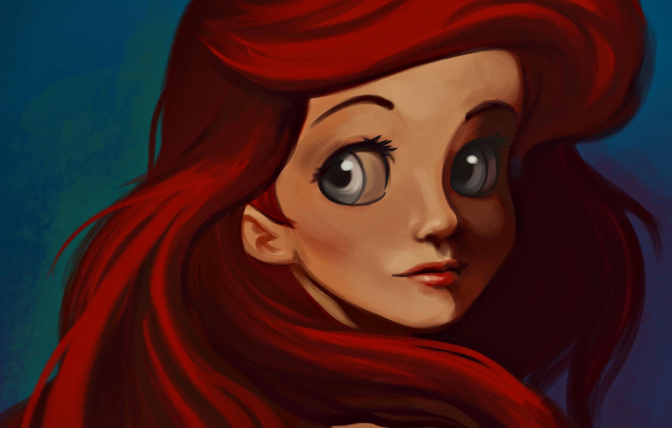 Photo Wallpaper Eyes, Paint, Hair, Figure, Red, Large, - Ariel The ...