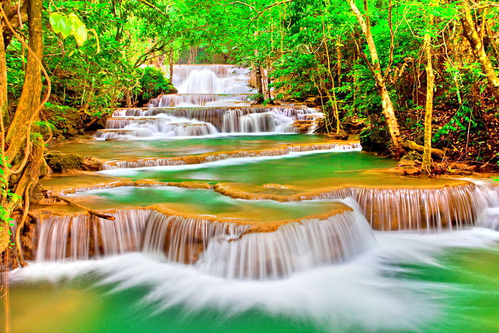 Forest Path Waterfall - 1008x672 Wallpaper - teahub.io