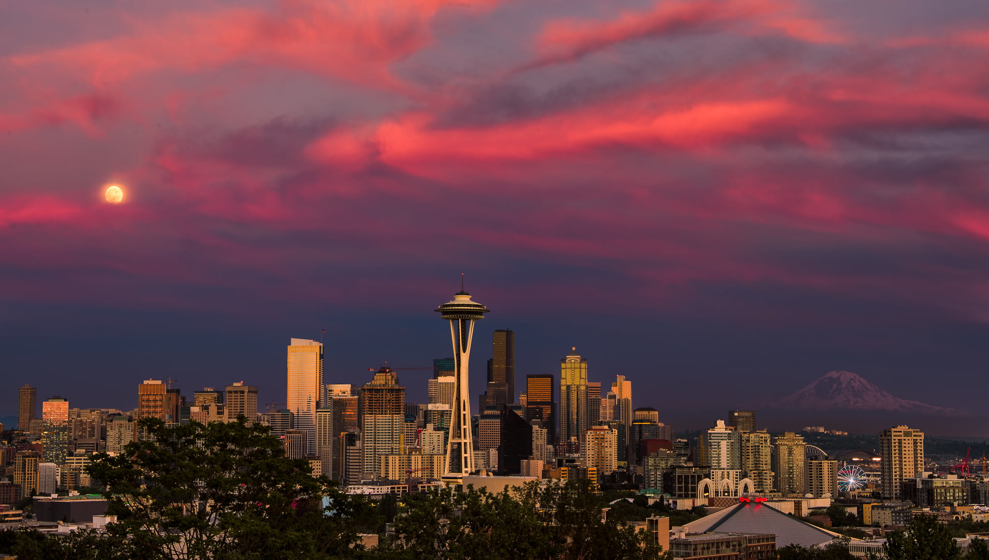 Seattle Sunset Hd - 2000x1132 Wallpaper - teahub.io