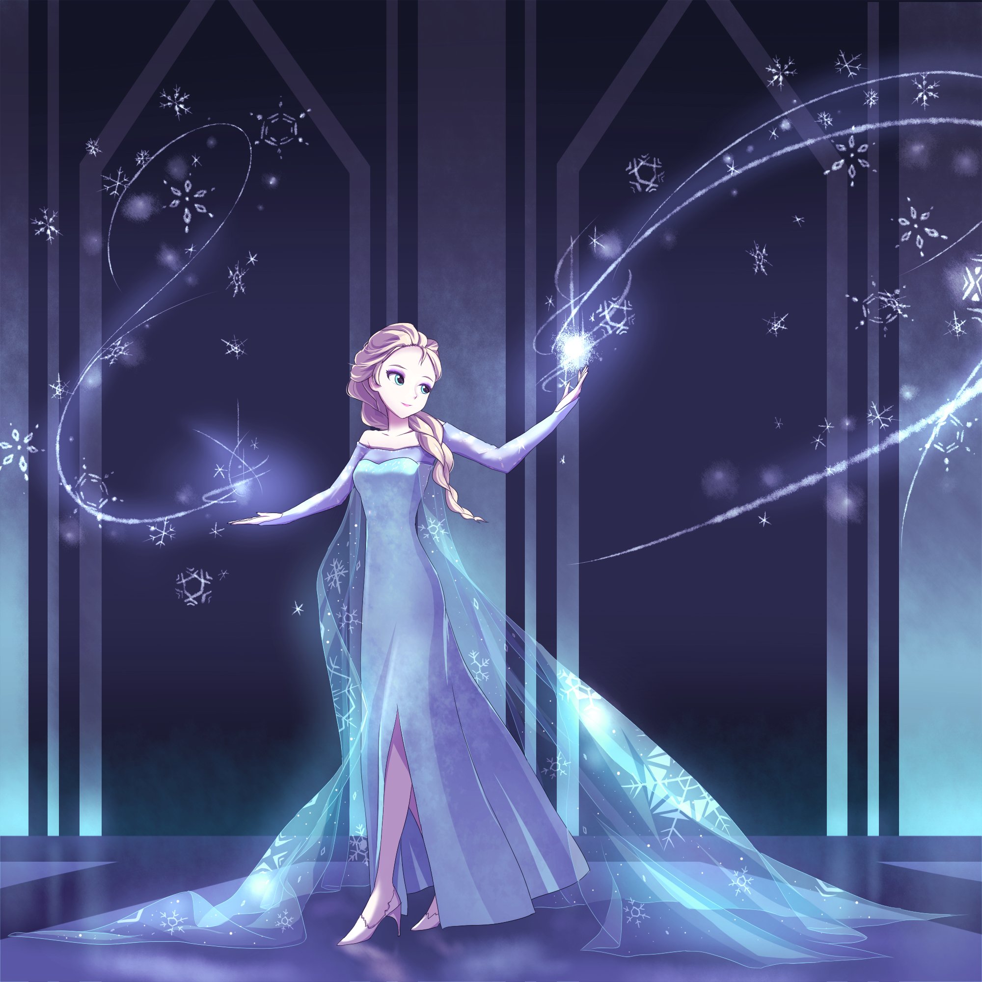 Elsa Anime Images Frozen 2000x2000 Wallpaper