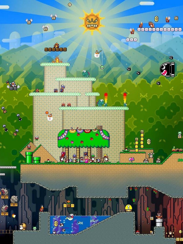 Nintendo Water Video Games Coins Mario Lava Blocks - Super Mario World ...