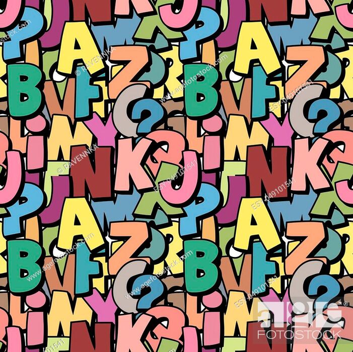 Seamless Alphabet Pattern Made Of Colorful Overlay - Art Wallpaper Abc ...