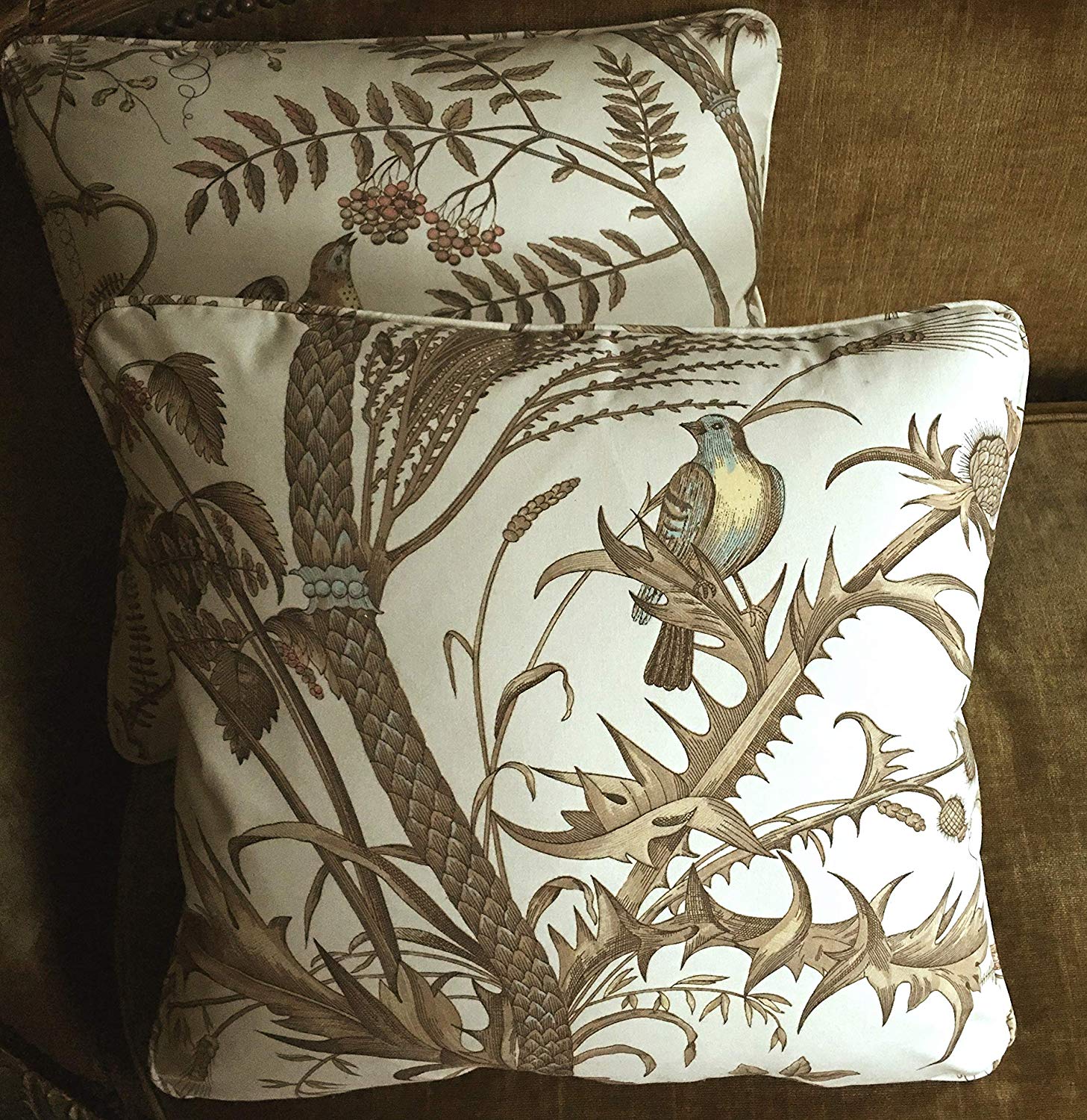 Brunschwig & Fils Bird And Thistle Fabric Sample - 1457x1500 Wallpaper ...