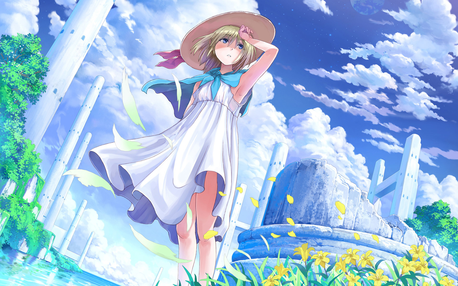 Anime Dress In Wind - 1920x1200 Wallpaper - teahub.io