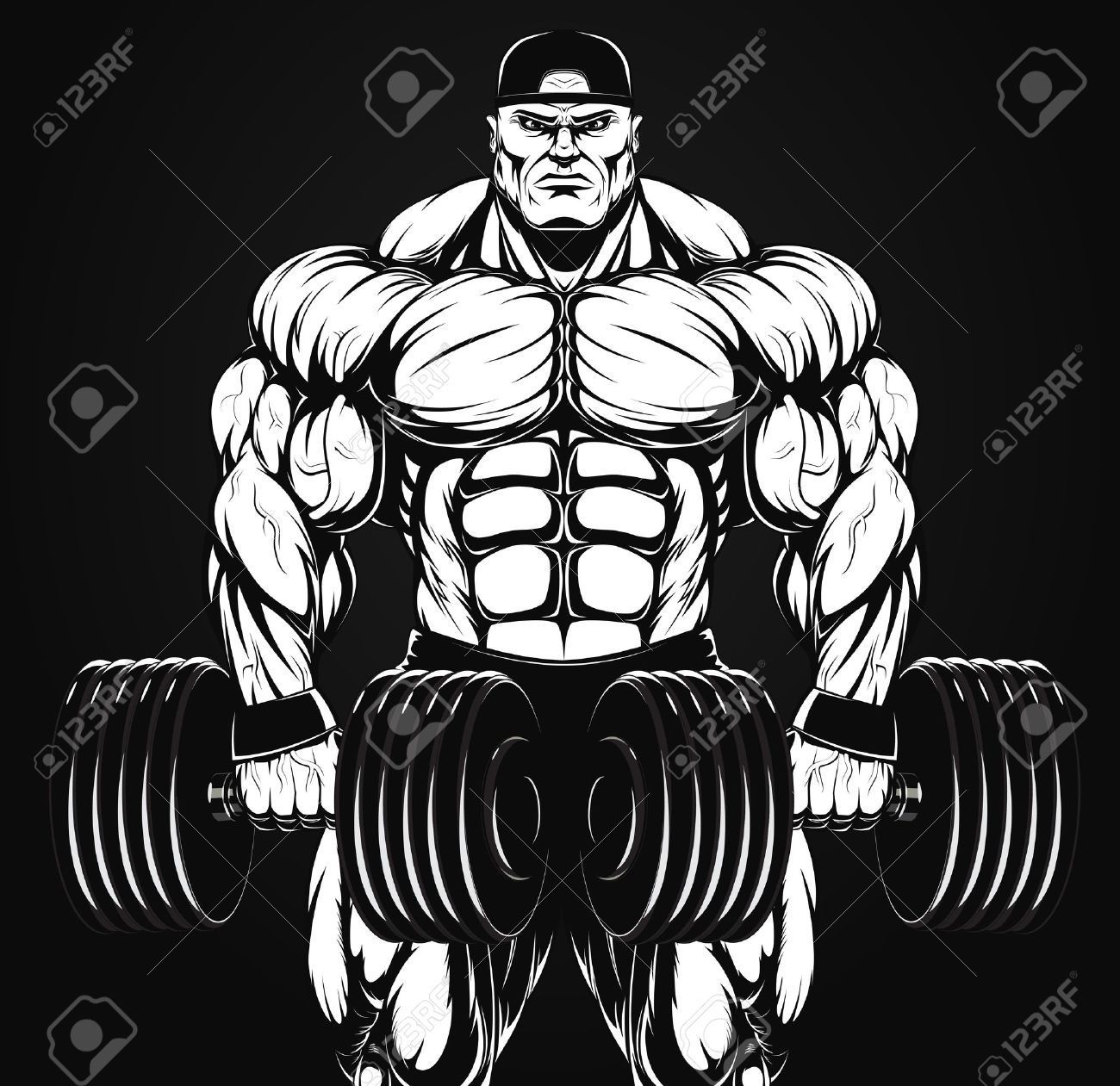 Bodybuilder With Dumbbell Vector - 1300x1261 Wallpaper - teahub.io