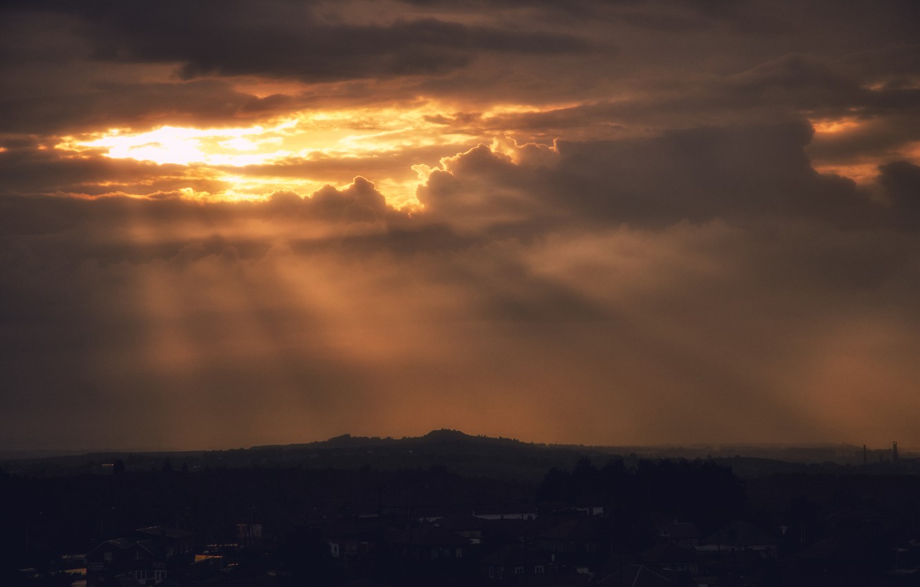 Photo Wallpaper The Sun, Rays, Sunrise, Wallpaper - Sunset - 1332x850 ...