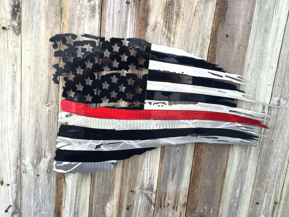 Thin Blue Line Painting Blue Lives Thin Blue Line First - Wood Flag ...