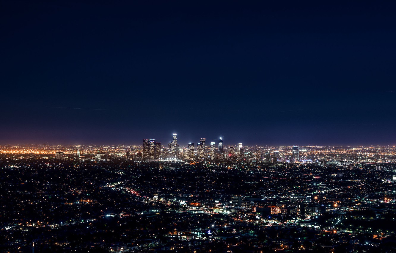 Photo Wallpaper City, Blue, Landscape, Urban, Los Angeles, - Griffith ...
