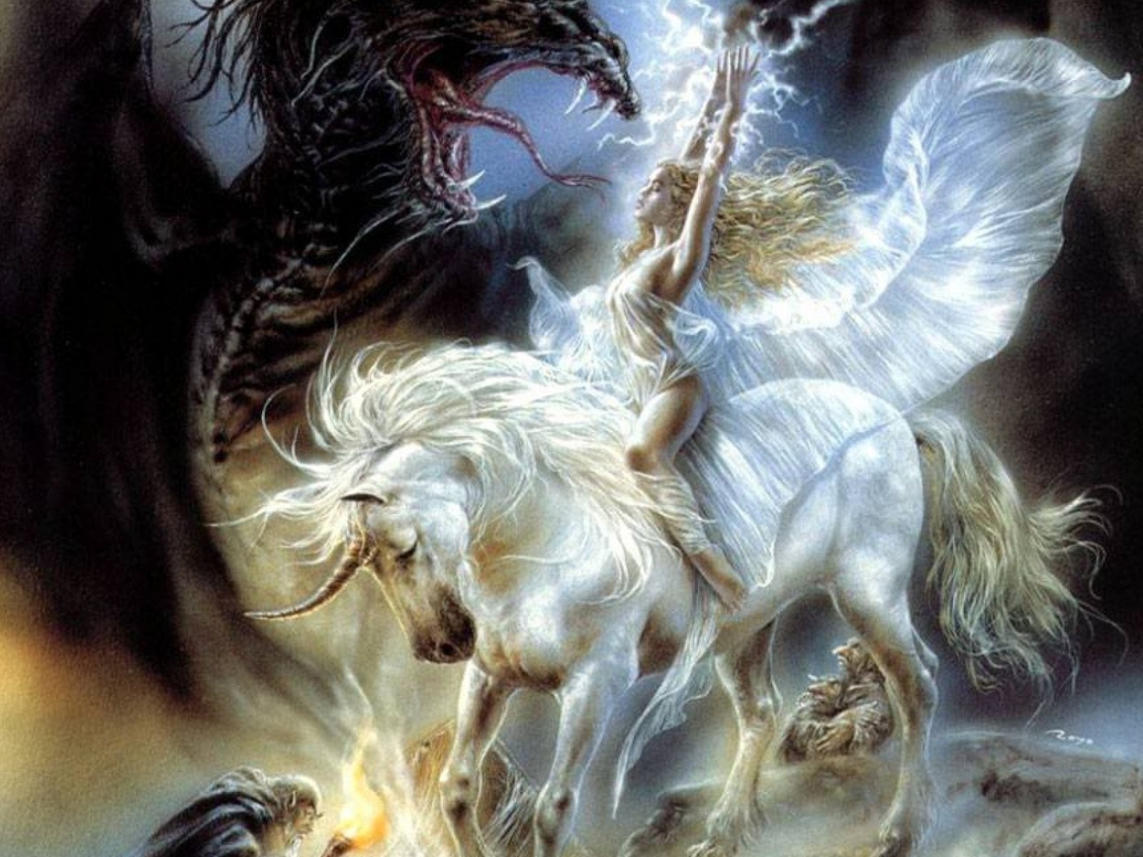 Fantasy Angel On Horse - 1600x1200 Wallpaper - teahub.io