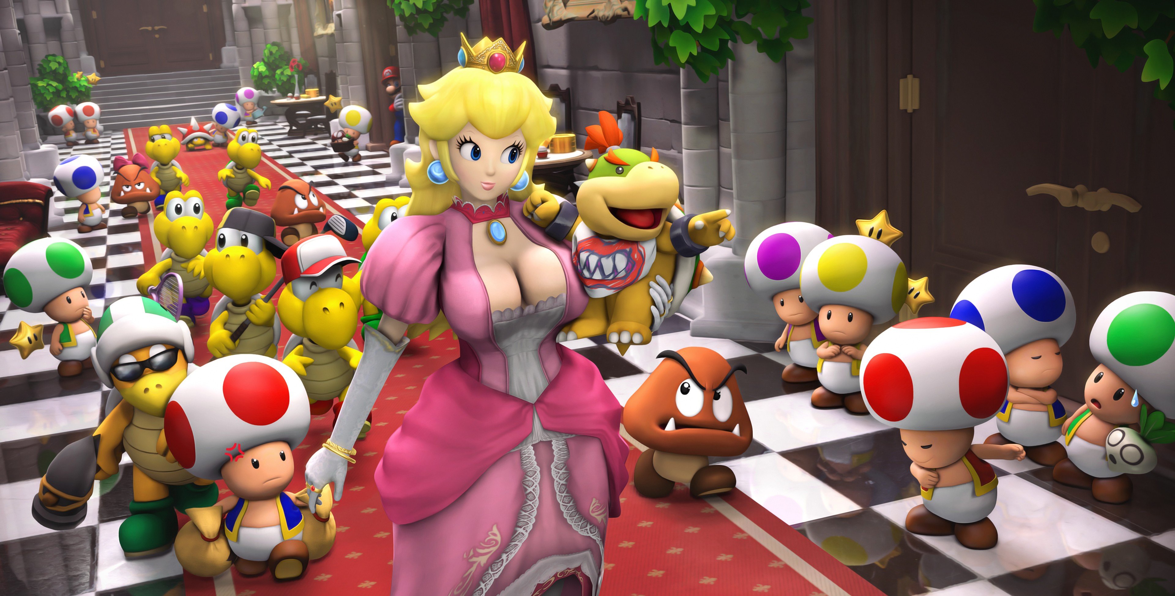 Koopa Princess Peach 3840x1948 Wallpaper