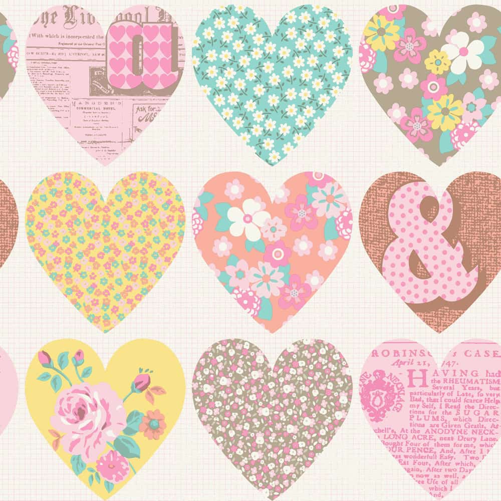 Patchwork Hearts 1000x1000 Wallpaper Teahub Io