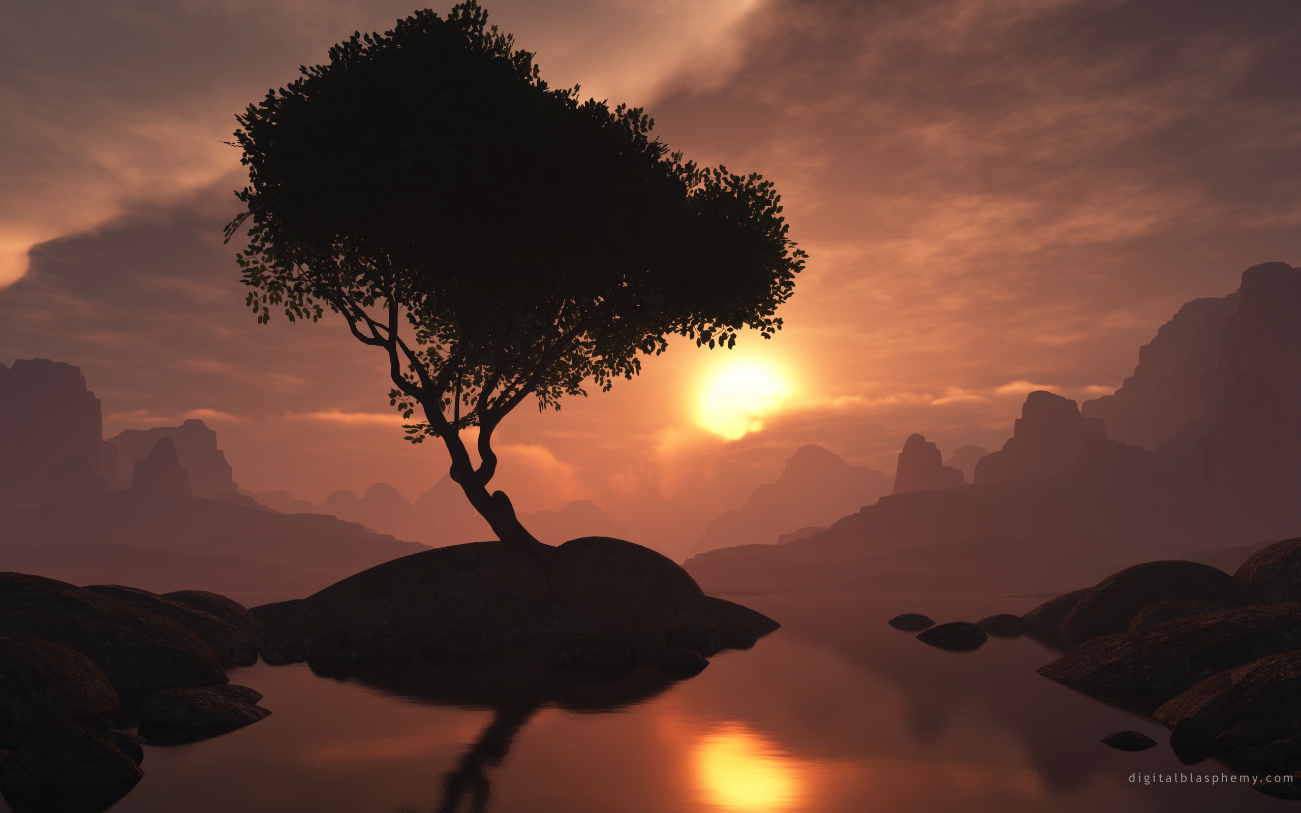 3d Sunset - 2560x1600 Wallpaper - teahub.io