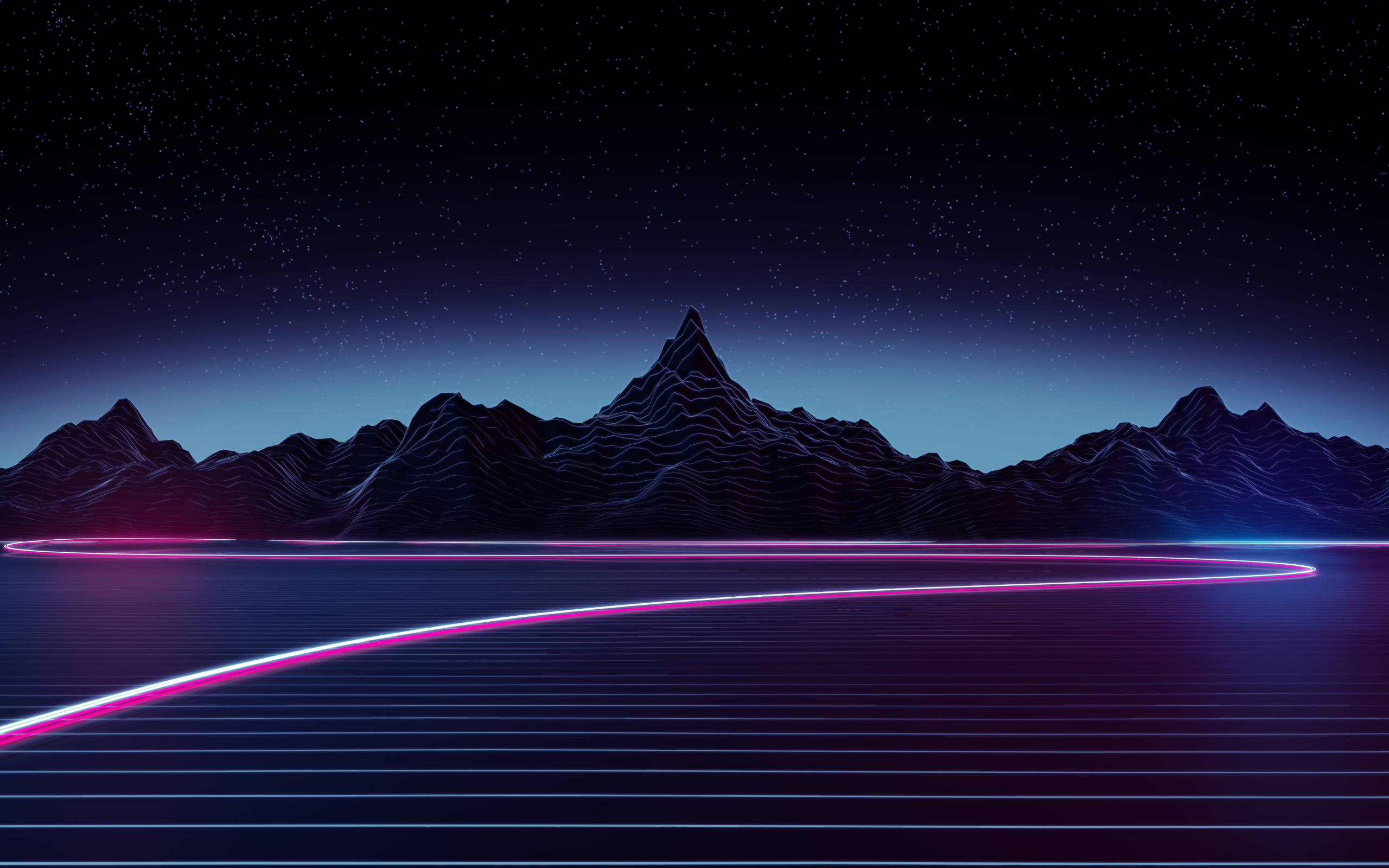 Wallpaper Of Artistic, Retro Wave, Mountains Background - 2560x1600 ...