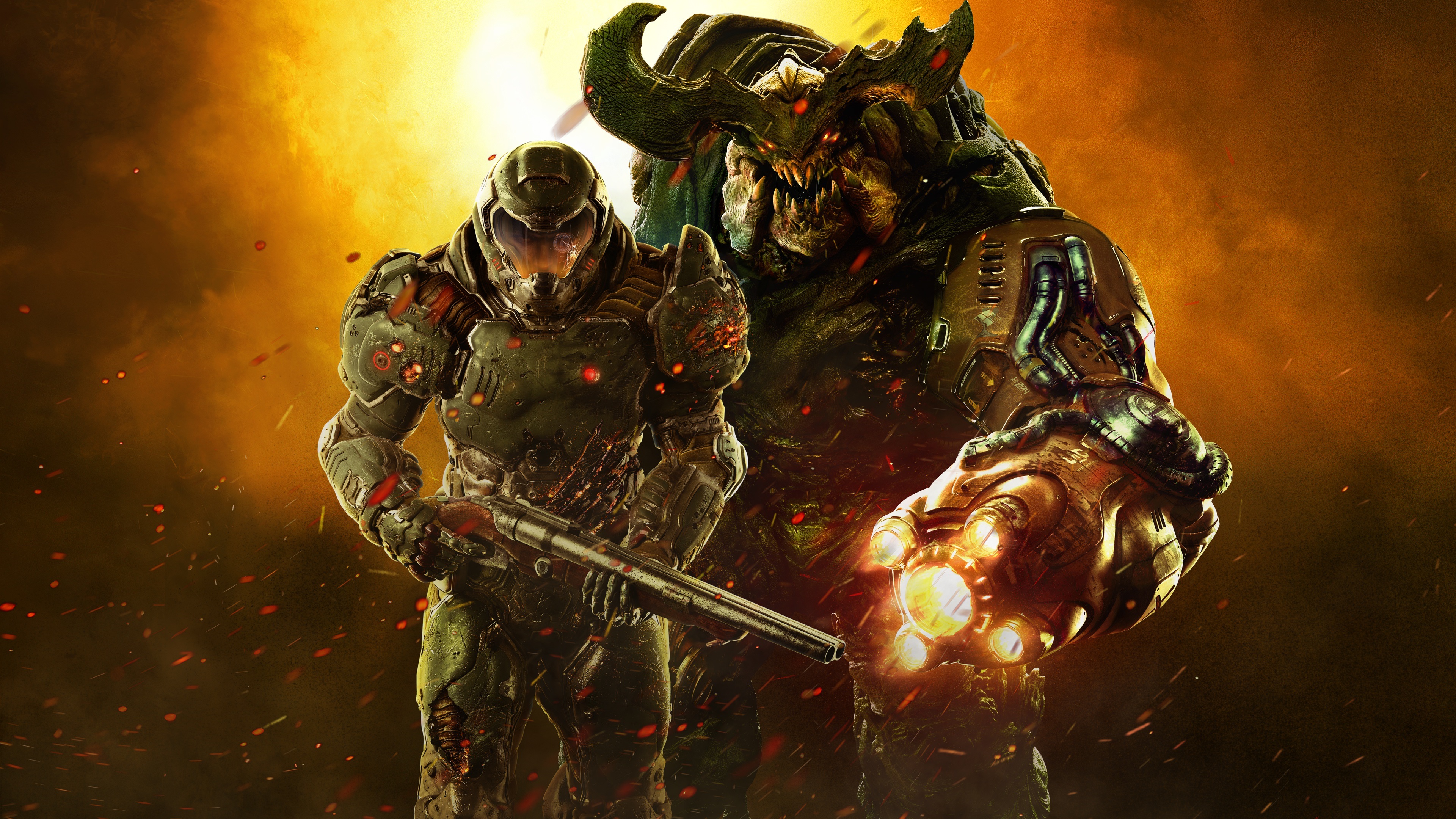 Wallpaper Doom 2016, Soldiers - Doom 4 Cyberdemon Art - 3840x2160 ...