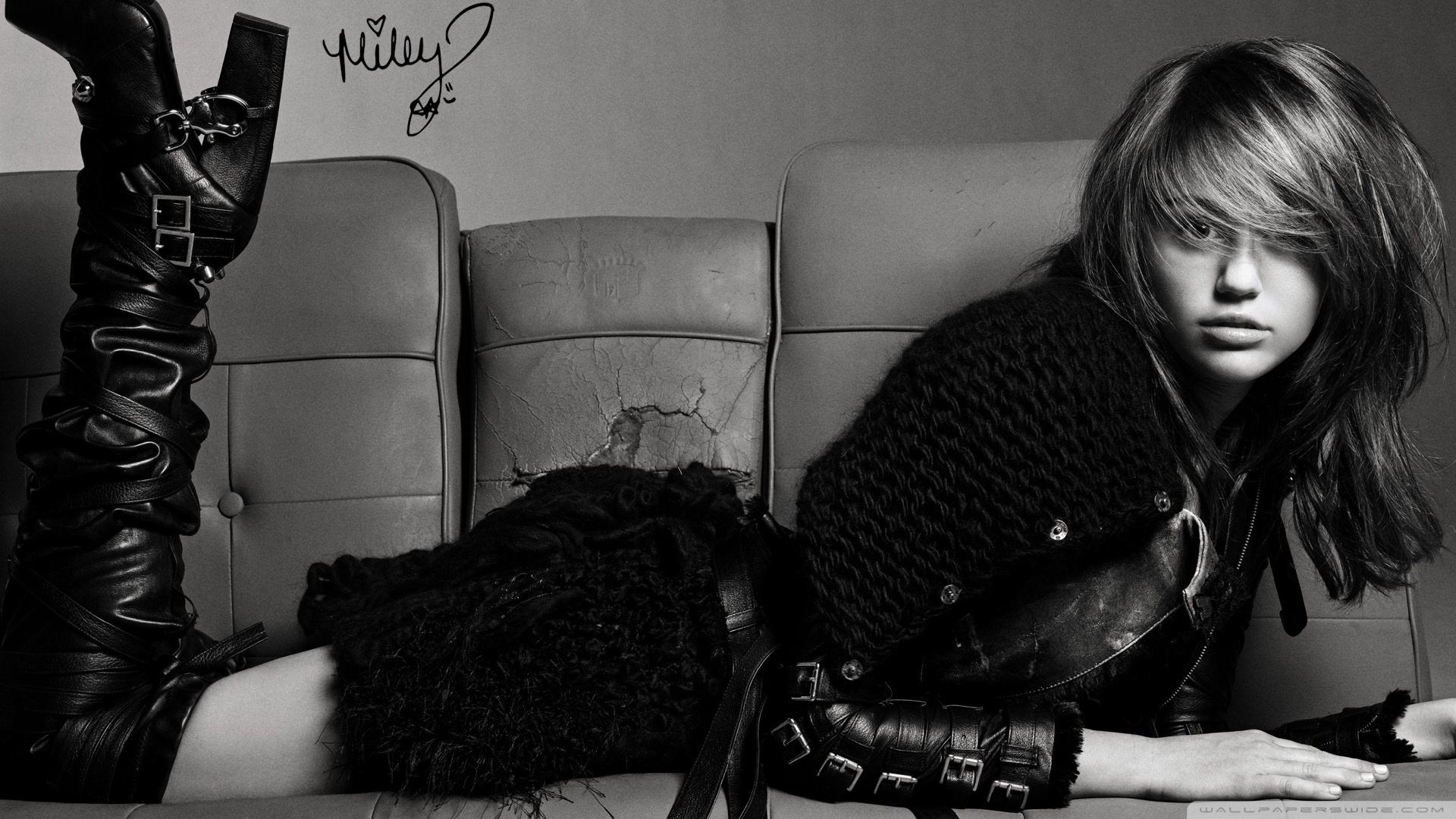 Miley Cyrus 2011 Black And White - 1920x1080 Wallpaper - teahub.io