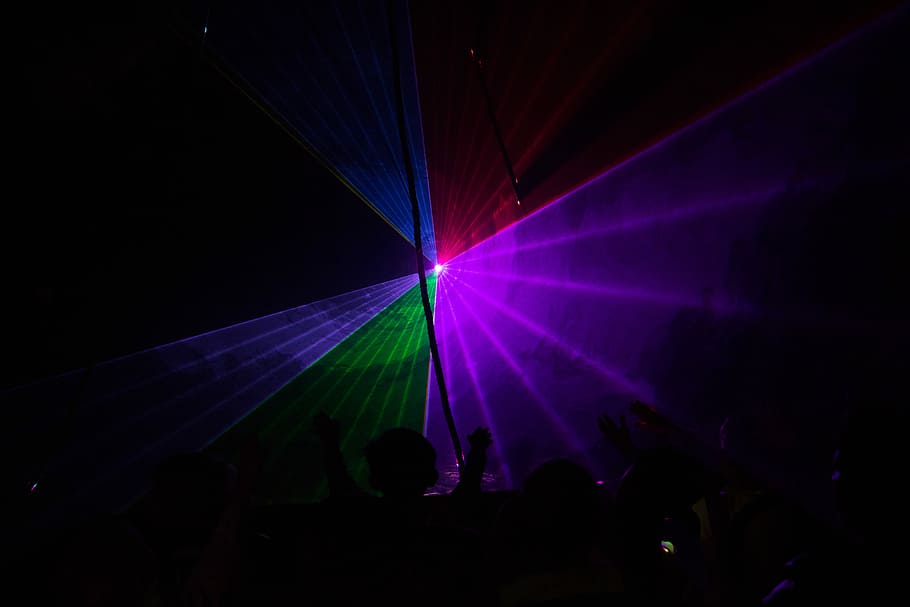 Download Photo Of Multicolored Stage Light, Silhouette Photography ...
