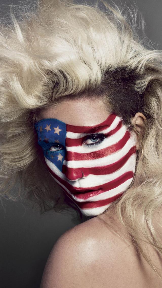 Kesha American Pop Singer - Kesha American Flag - 640x1136 Wallpaper ...