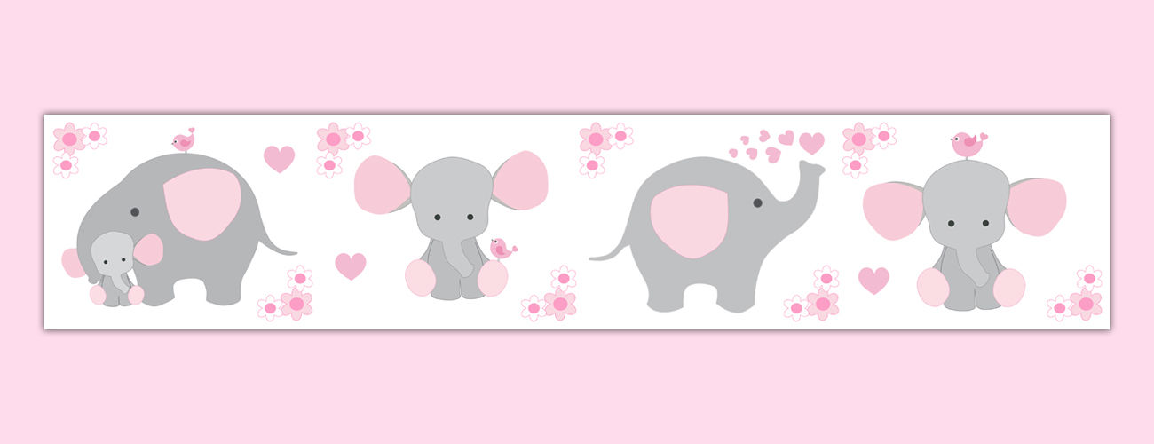 Blue Gray Elephant Border - 1300x500 Wallpaper - teahub.io