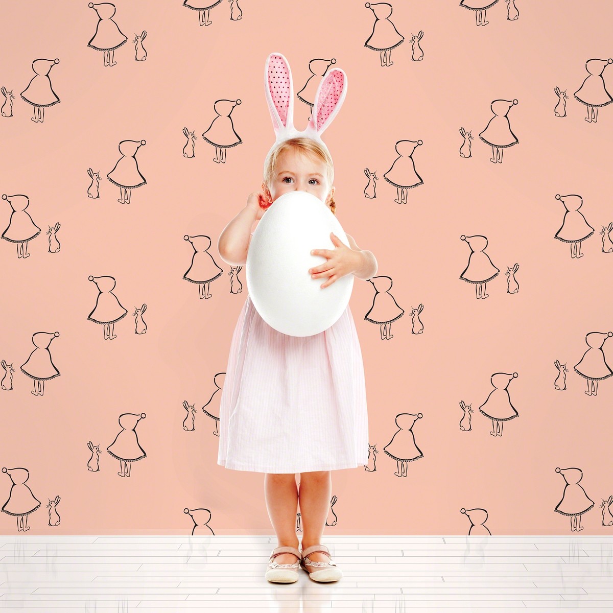 Bunny Up Pink Removable Wallpaper - Wallpaper - 1200x1200 Wallpaper ...