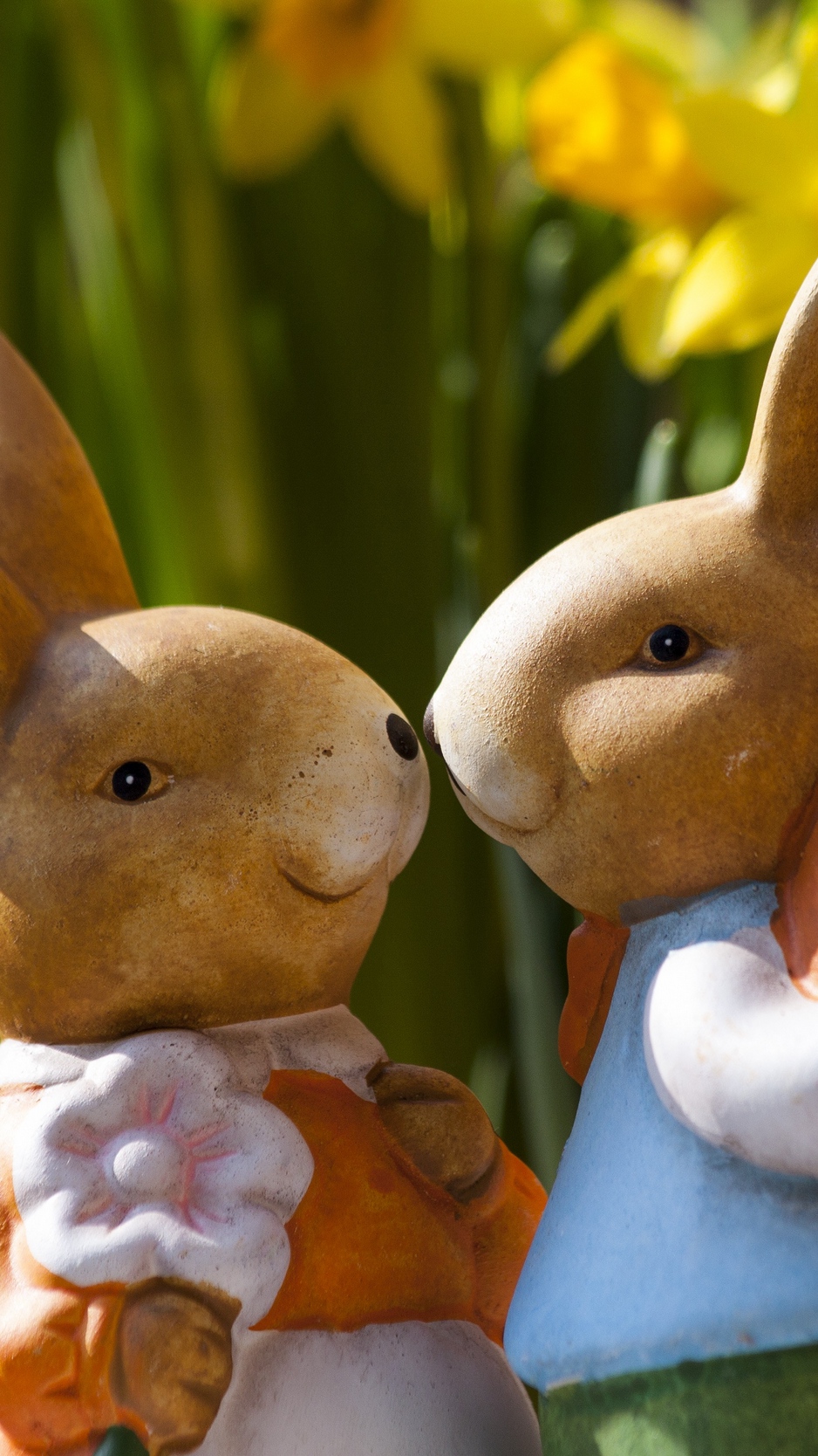 Wallpaper Easter Bunny, Rabbits, Flowers - Easter - 938x1668 Wallpaper ...