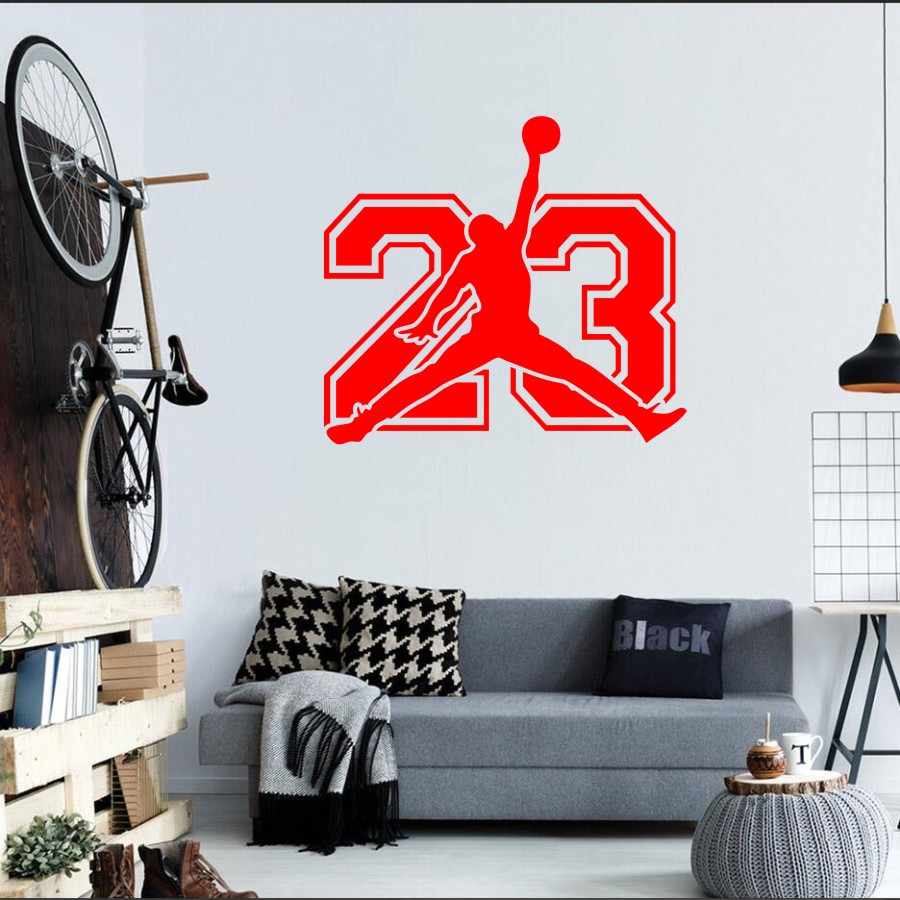 Download Michael Jordan Wall Decal - 23 Red Michael Jordan Wall ...