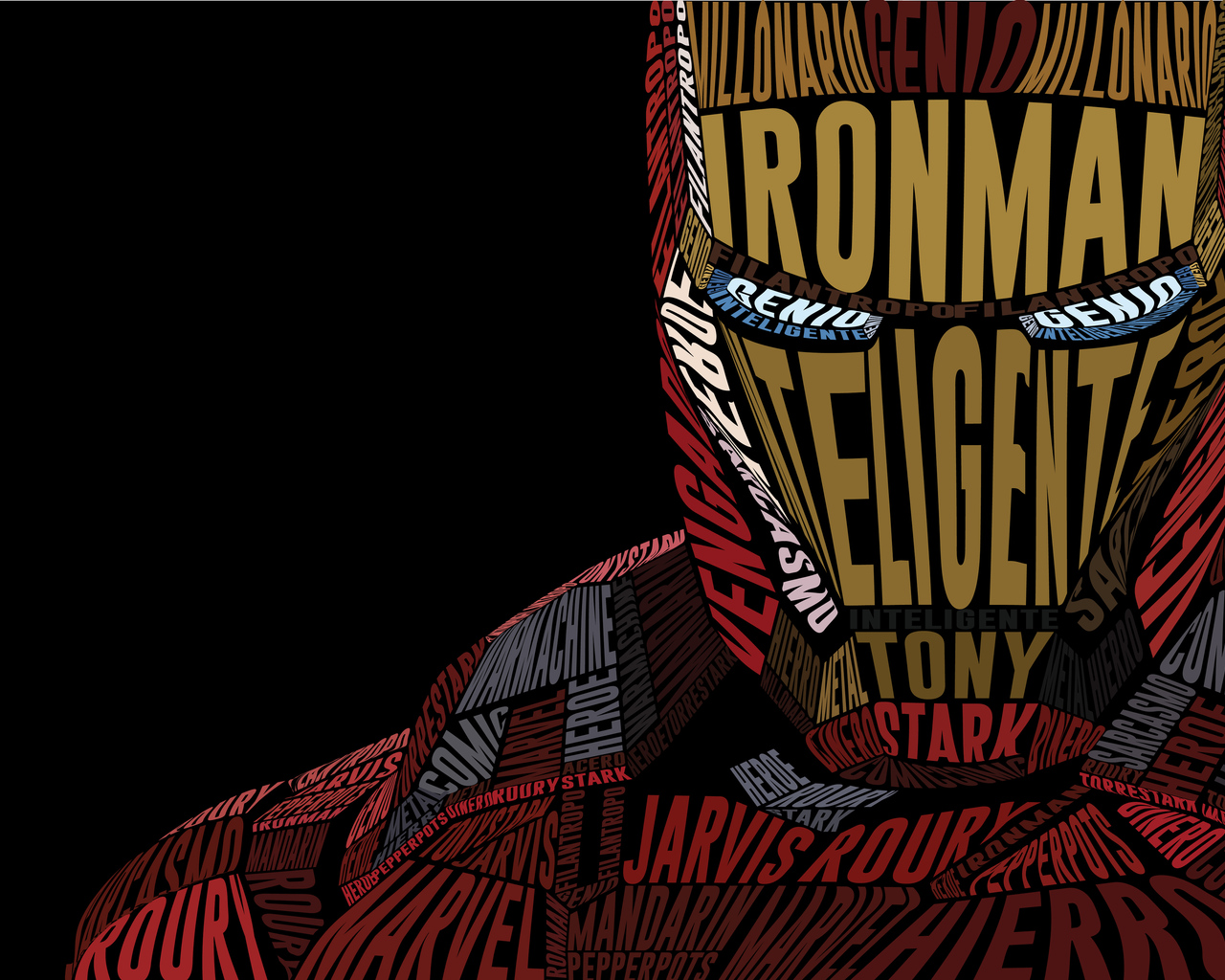Iron Man Illustrator Typography - 1280x1024 Wallpaper - teahub.io