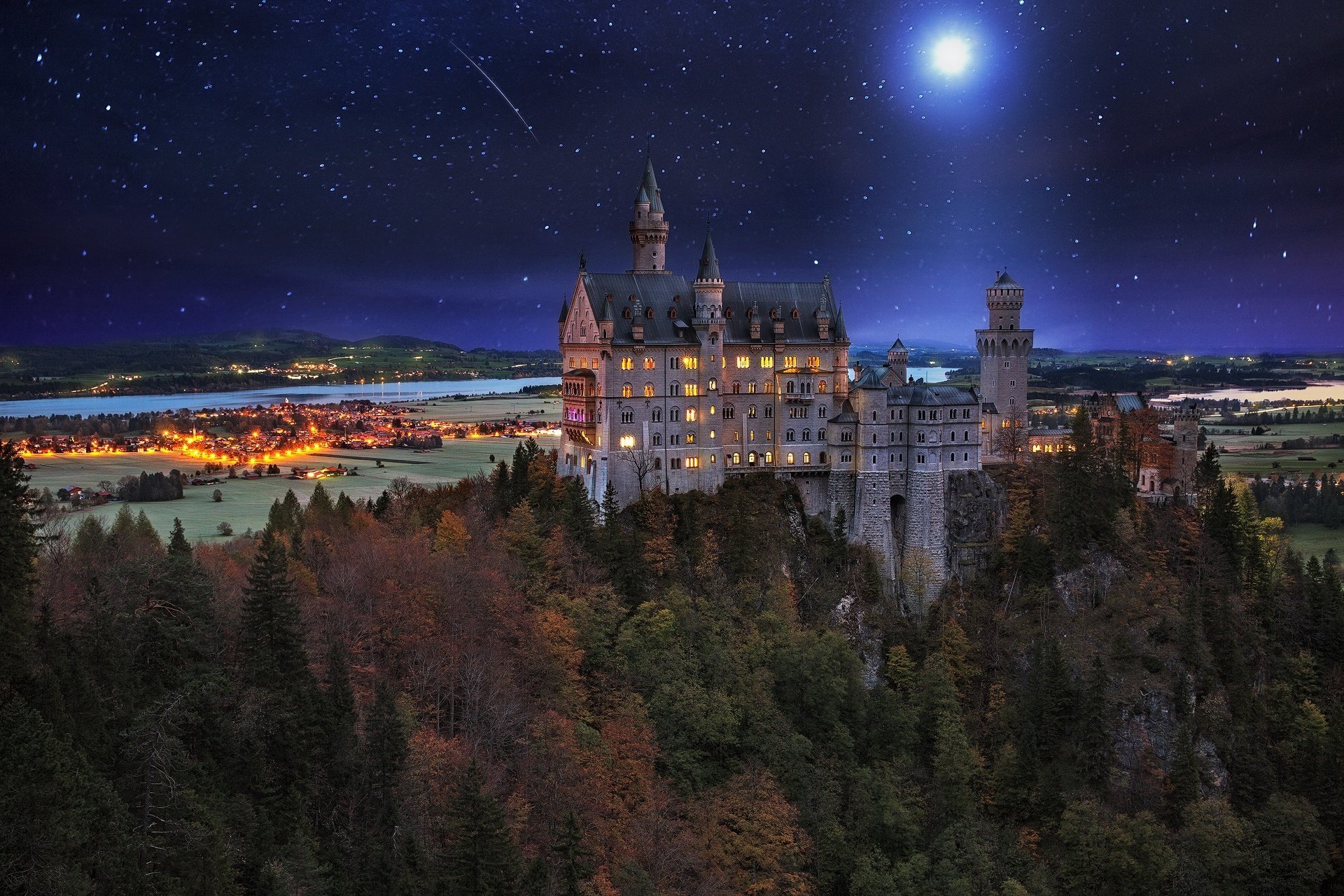 Neuschwanstein Castle Germany Night - 1920x1280 Wallpaper - teahub.io