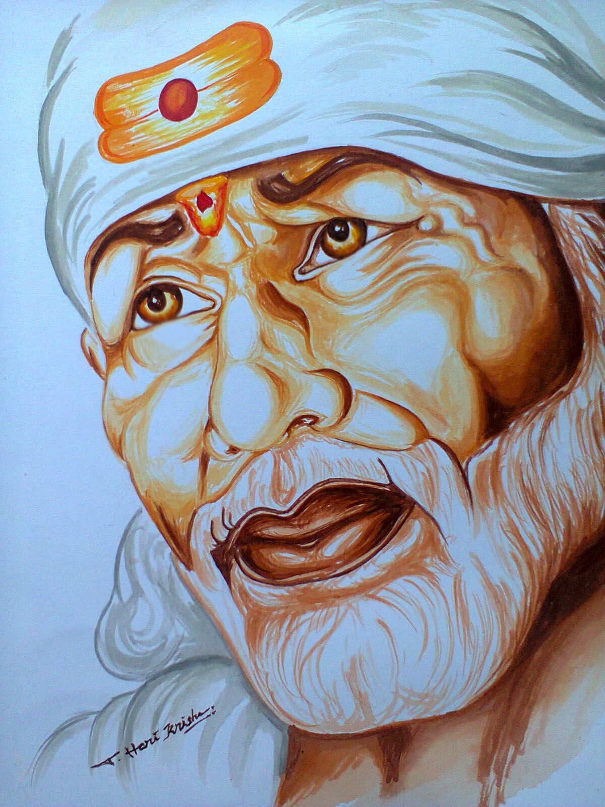 Shirdi Sai Baba Drawing - 1200x1600 Wallpaper - teahub.io