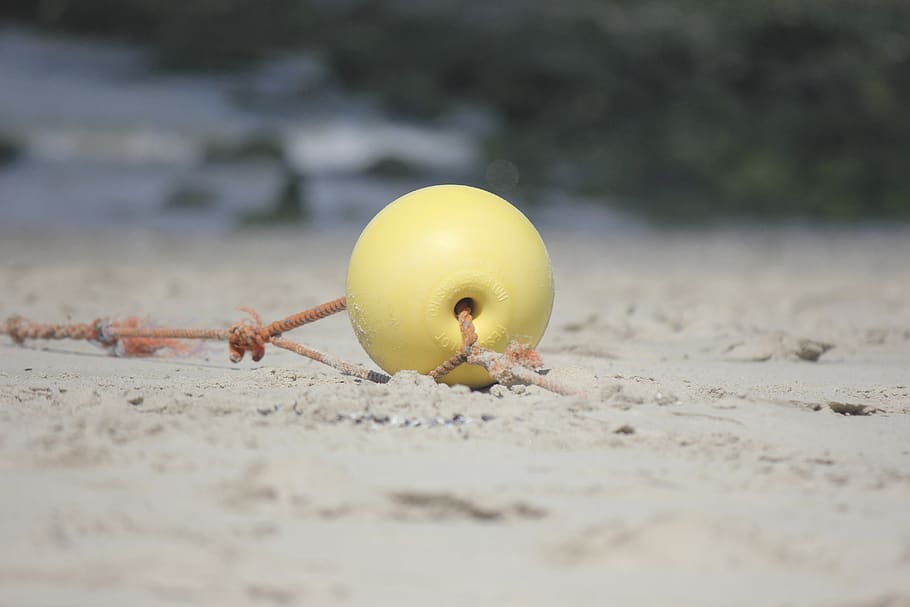 Download Boje, Floating Body, Yellow, Plastic, Beach, Sand, - Macro ...