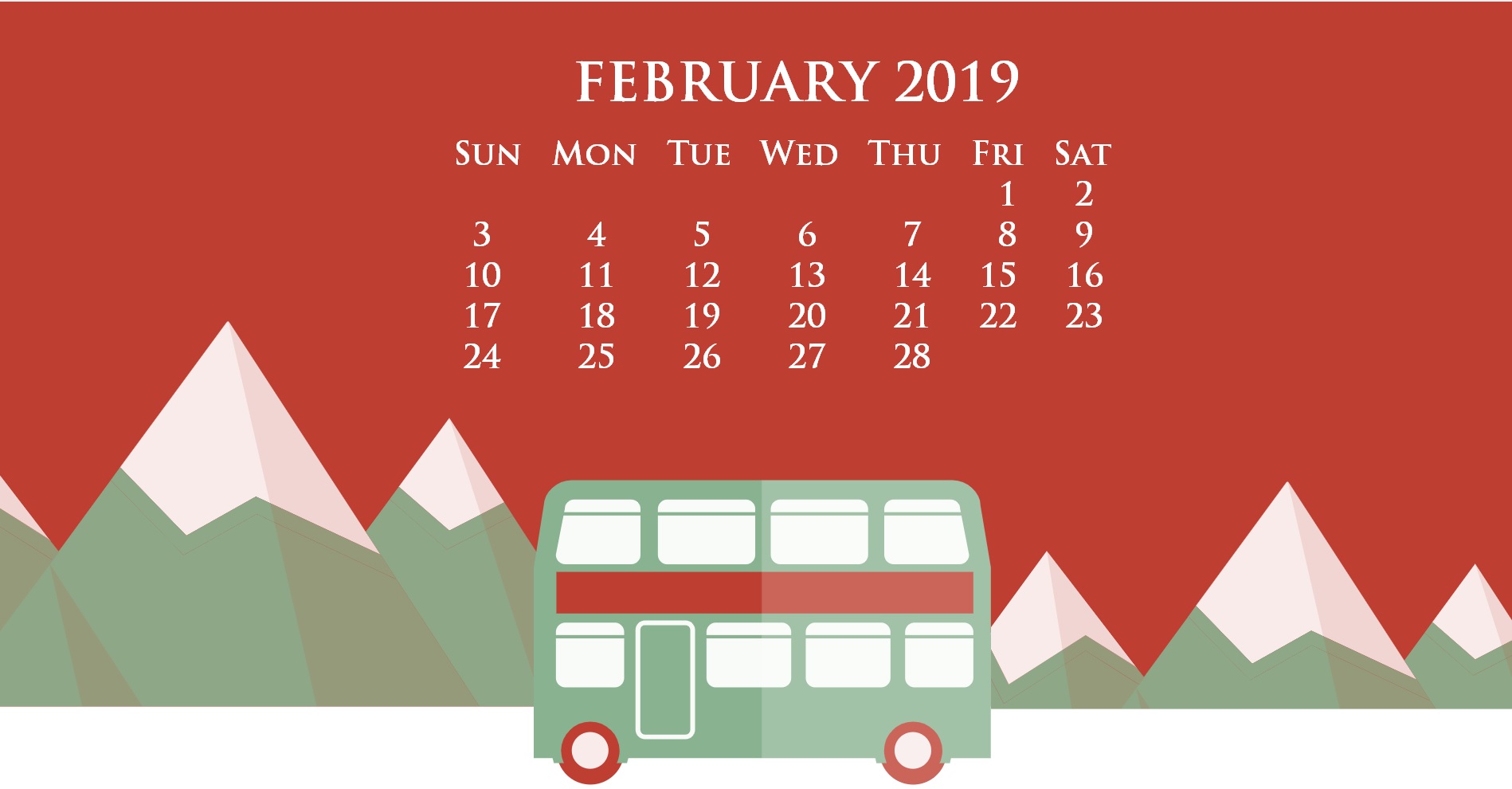 Download February 2019 Screensaver Wallpaper February 2019 Background