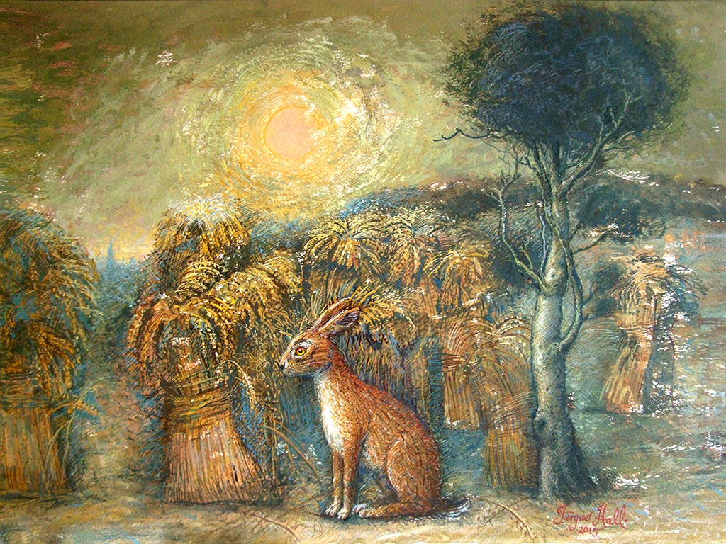 Harvest Hare By Fergus Hall - Painting - 1024x768 Wallpaper - teahub.io