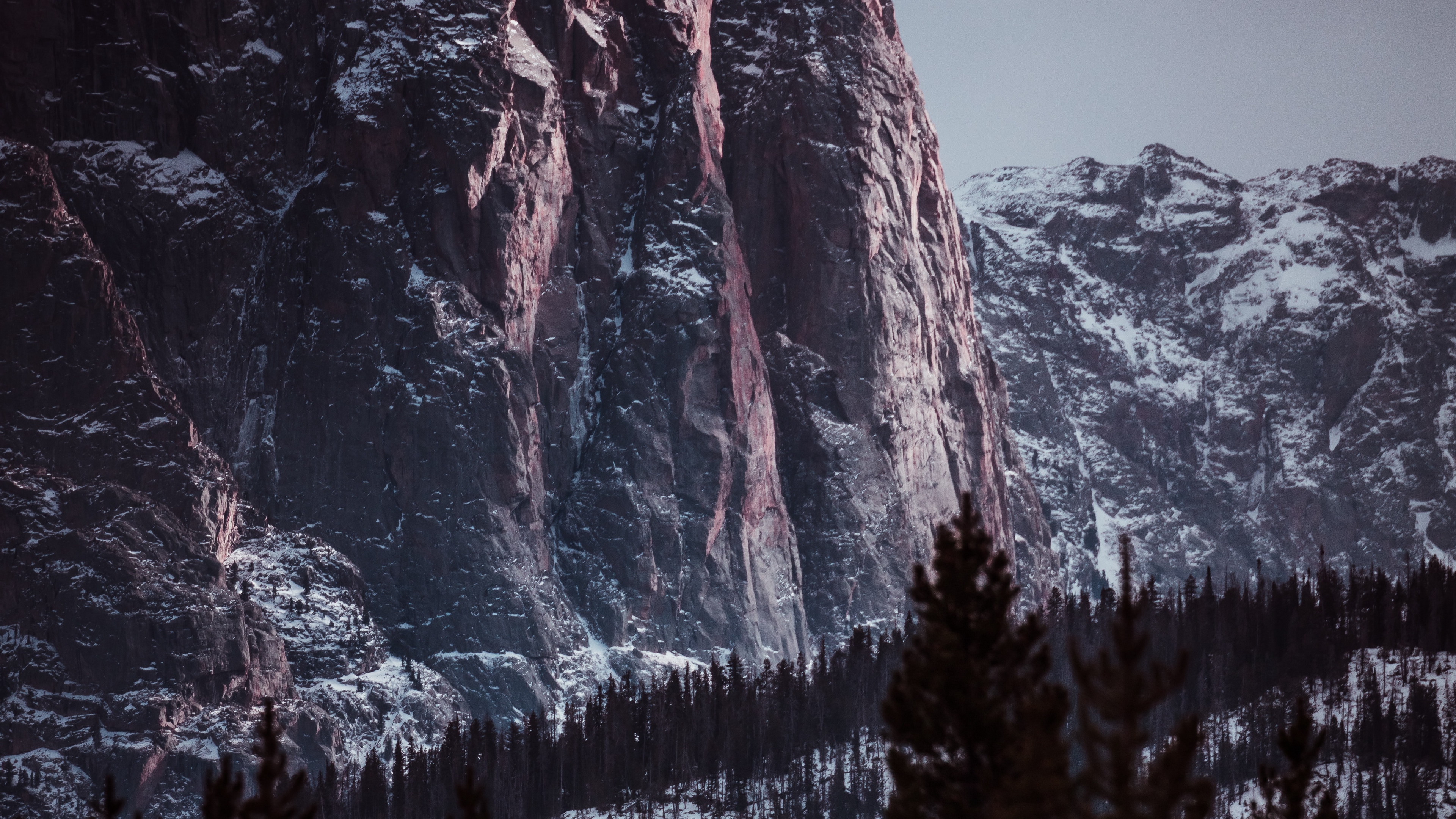 Wallpaper Mountains, Rocks, Trees, Snowy, Landscape - Snowy Landscape ...