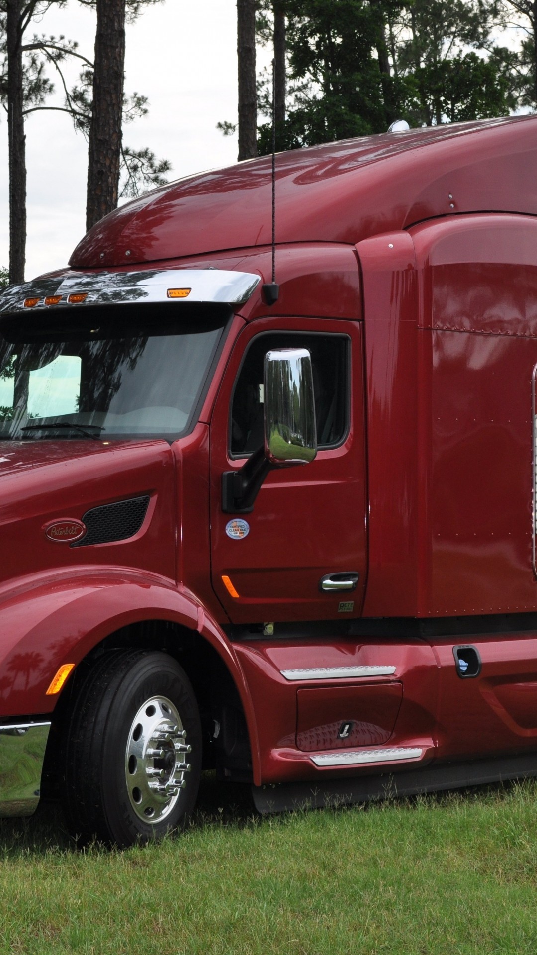 Peterbilt, Truck, Grass, Red - Peterbilt 579 Red - 1080x1920 Wallpaper ...
