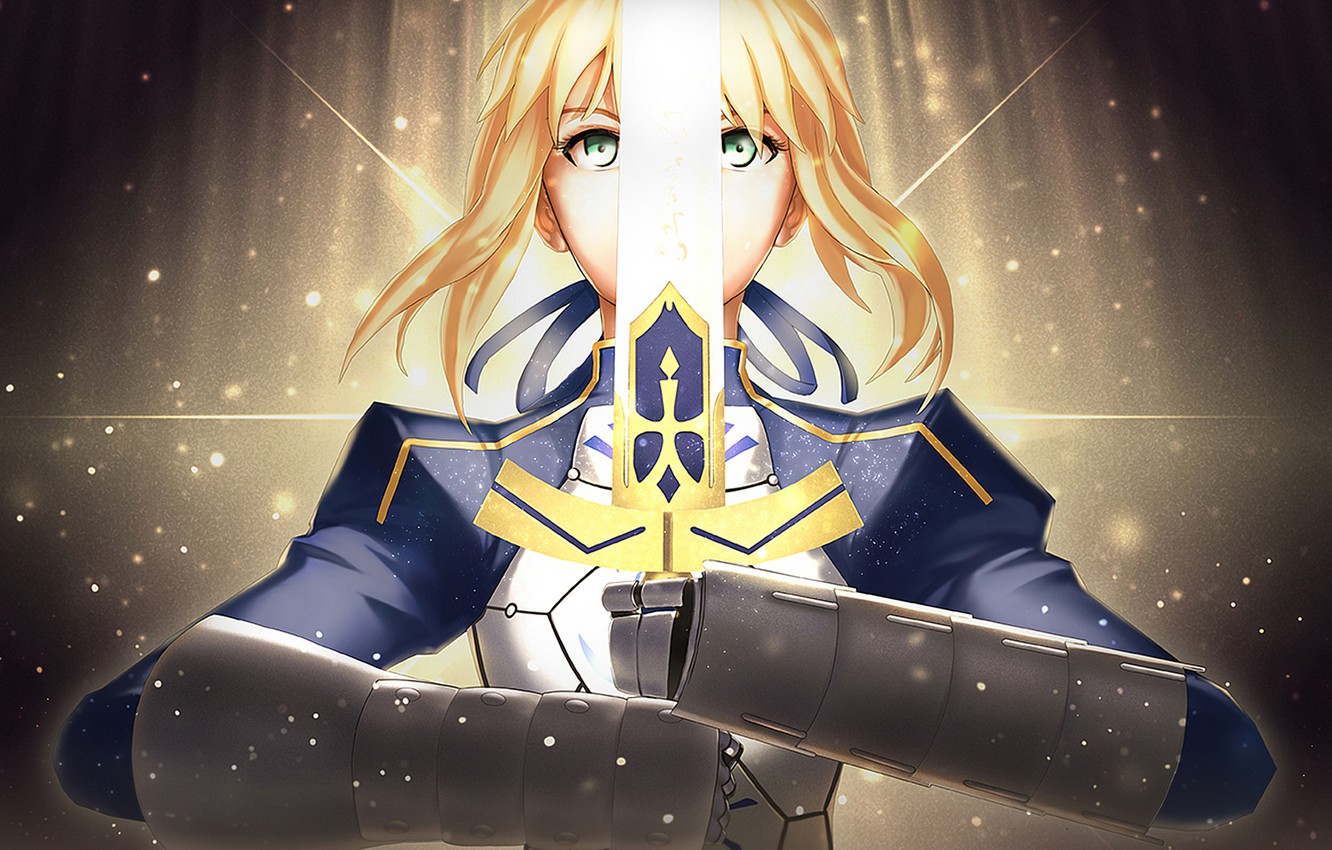 Photo Wallpaper Look Girl Sword The Saber Artoria Fate Stay Night Artoria Excalibur