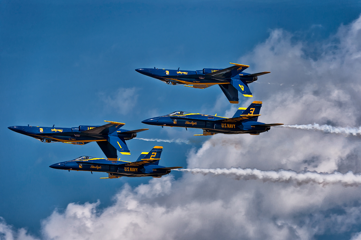 Navy Blue Angels Display Team In Double Fervel Manouver - Andrews Field ...