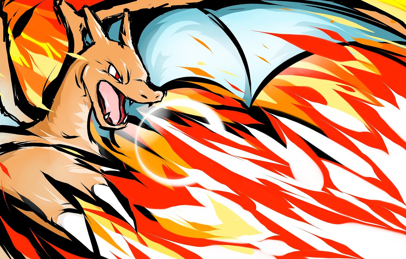 Photo Wallpaper Fire, Pokemon, Charizard - Pokemon Fire Red Background ...