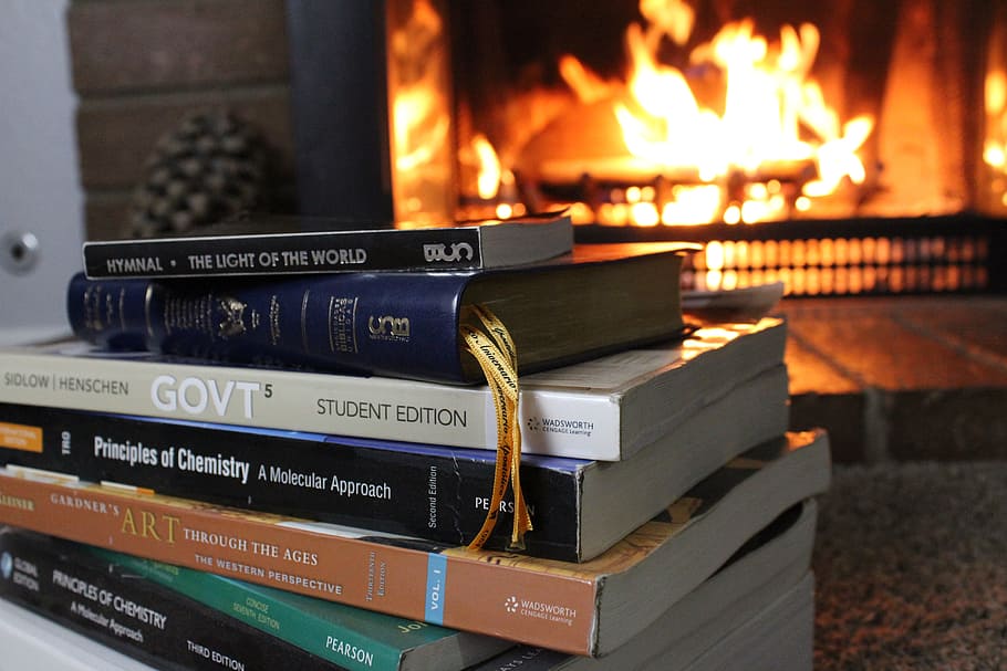 Heat, Indoors, Flame, Study, Homework, Research, Fireplace, - 910x607 ...