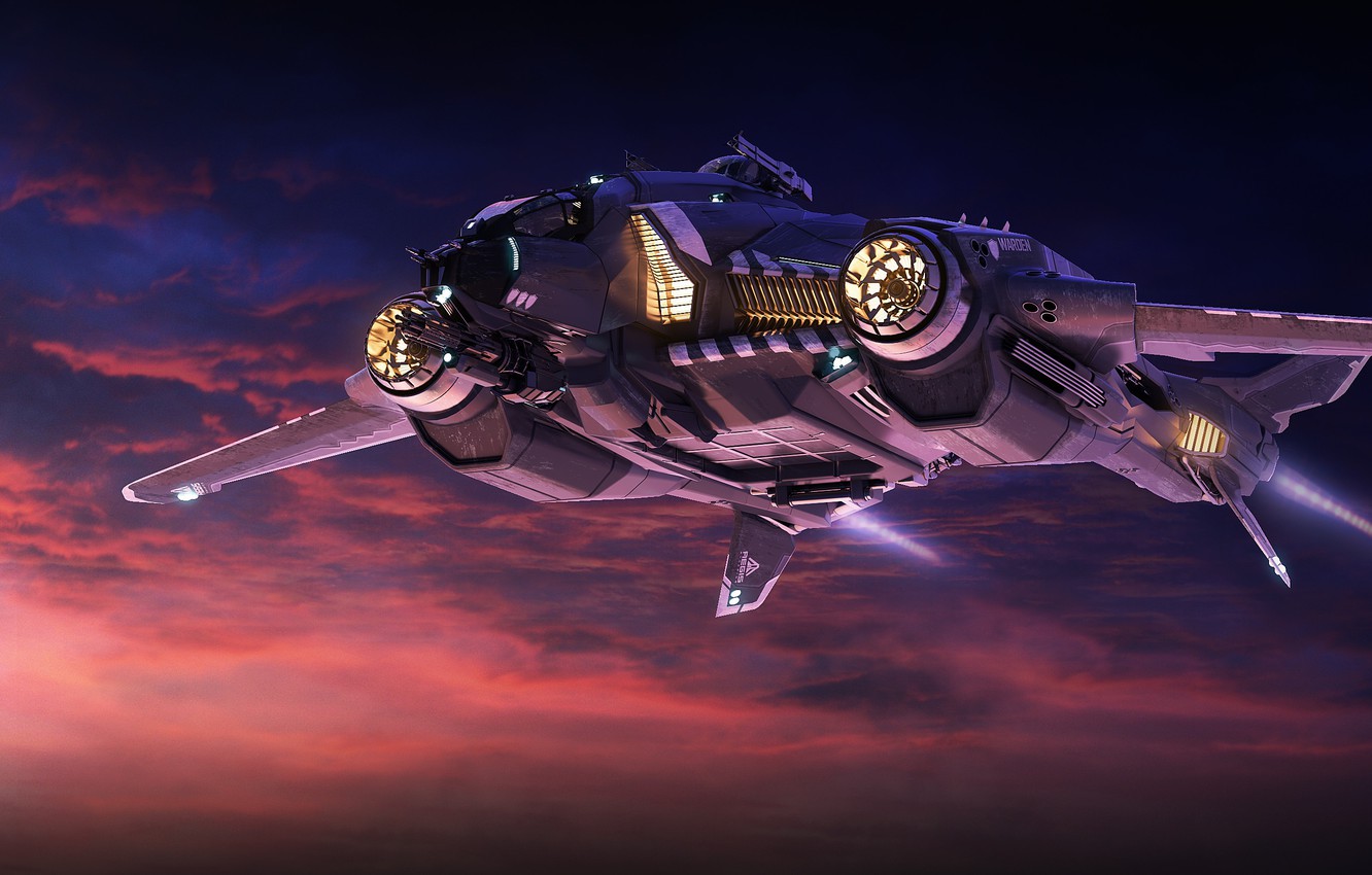 Photo Wallpaper Star Citizen, Space Ship, Vanguard - Star Citizen ...