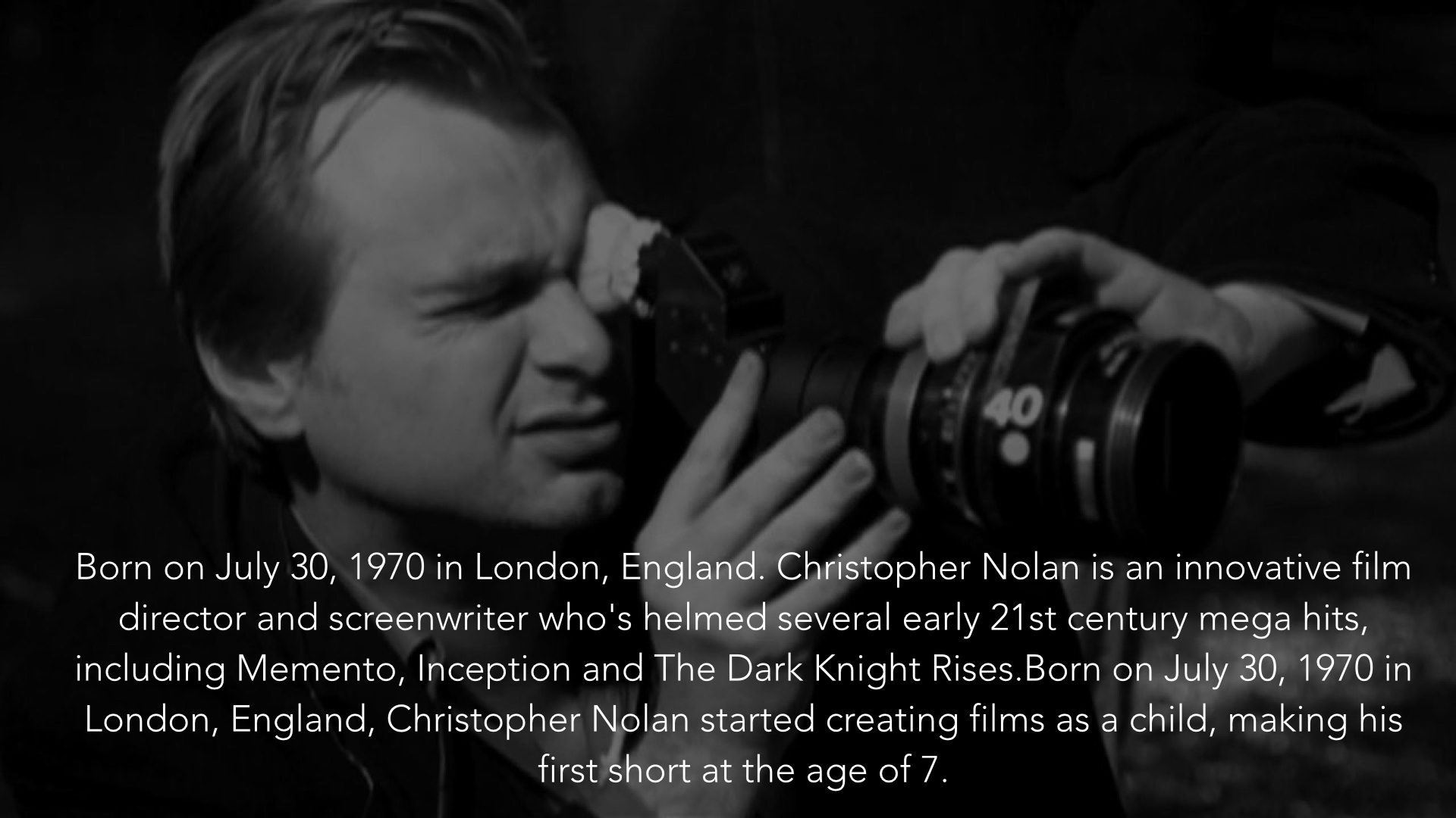 Christopher Nolan - - Camera Lens - 1920x1080 Wallpaper - teahub.io