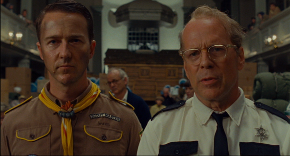 Scout Master Randy Ward And Captain Sharp - Moonrise Kingdom - 1124x608 ...
