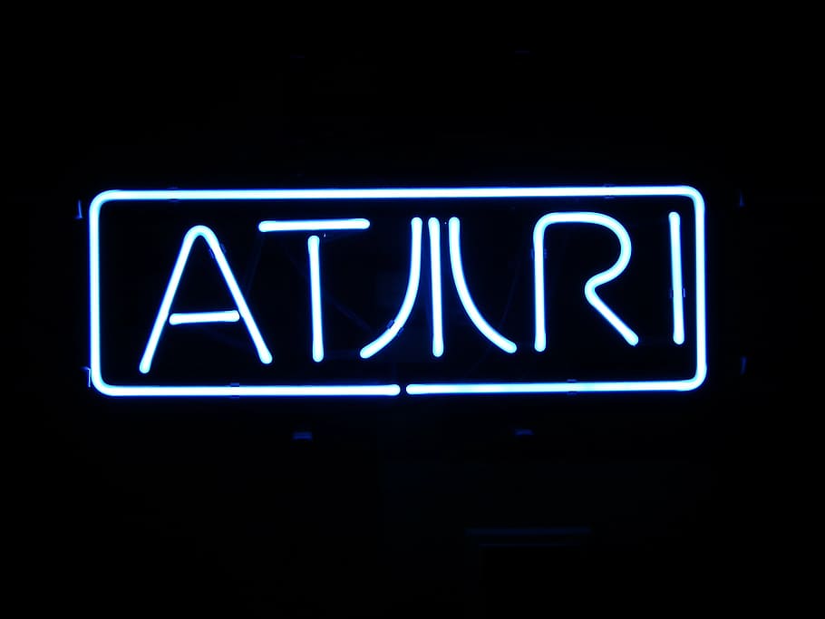Atari, Neon, Sign, Logo, Computer, Illuminated, Communication, - Neon ...