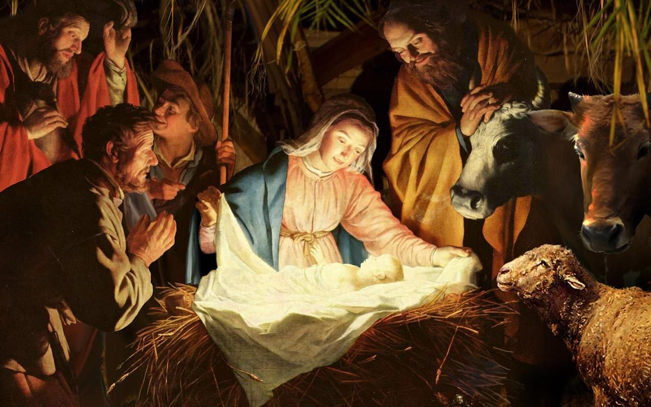 Painting Of Jesus In Manger - 1280x800 Wallpaper - teahub.io