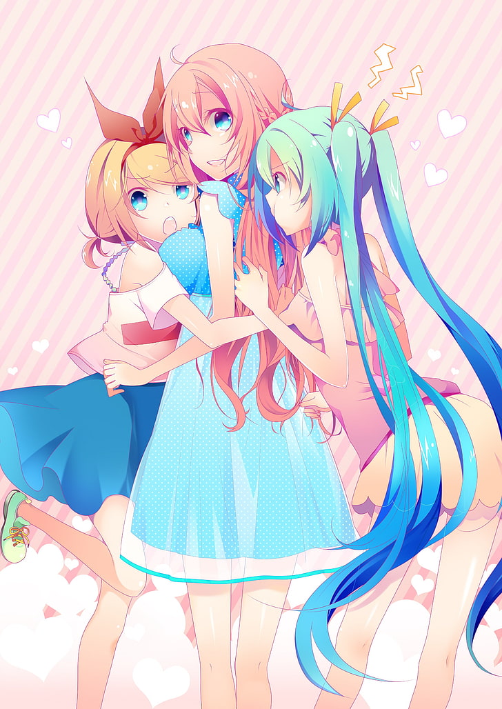 Vocaloid, Kagamine Rin, Megurine Luka, Hatsune Miku, - Anime Miku Luka ...