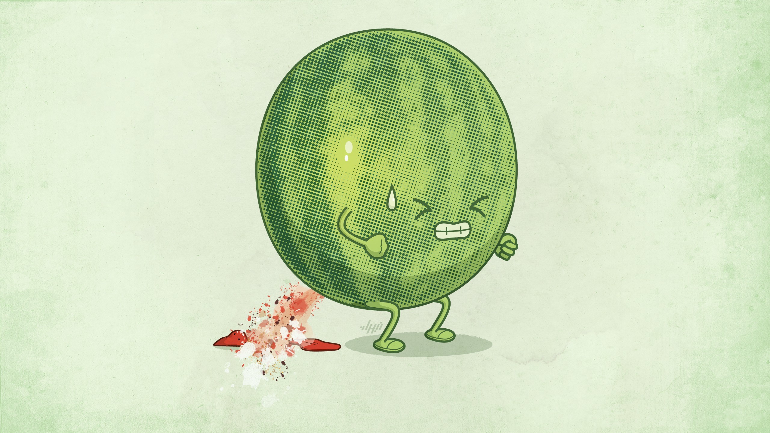 Arbuz, Zabawny Rysunek - Farting Watermelon - 2560x1440 Wallpaper ...