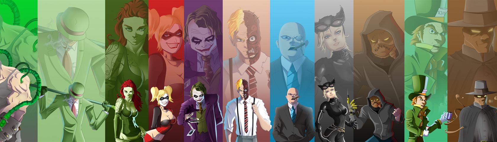 Batman Villains - All Batman Villains - 1680x480 Wallpaper - teahub.io