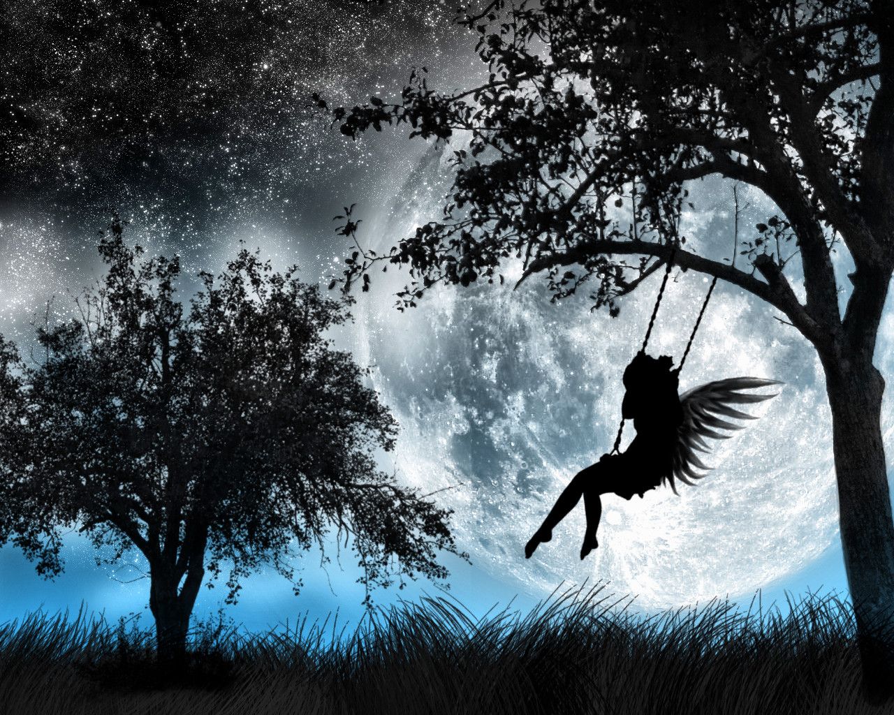 Angel In The Moonlight - 1280x1024 Wallpaper - teahub.io